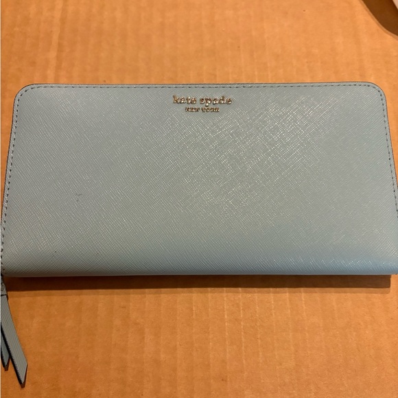 kate spade | Bags | Kate Spade Light Blue Ziparound Wallet | Poshmark